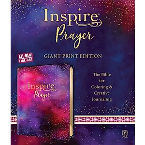 Inspire PRAYER Bible Giant Print NLT (LeatherLike, Purple): The Bible for Coloring & Creative Journaling