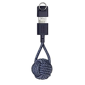 Native Union Key Cable - Ultra-Strong Reinforced [MFi Certified] Durable Lightning to USB-A High Speed Charging Cable with Key Fob Compatible with for iPhone 14, iPhone 13 and Earlier (Indigo)