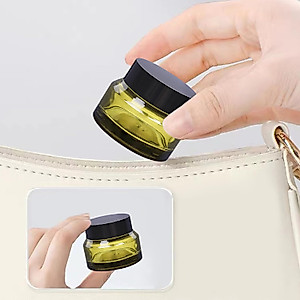 Glass Cosmetic Jars with Lids, 3 Pack Small Glass Jars, 30 ml Empty Makeup Containers for Sample, Cream, Lotion (1 oz, Green)