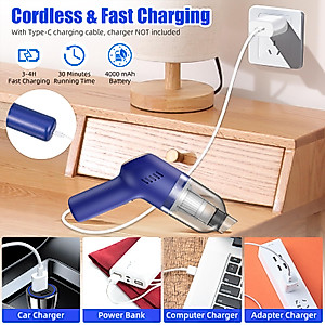 Bug Vacuum Catcher and Cordless Handheld Vacuum Cleaner- Insect Catcher Spider Vacuum Fly Vacuum Stink Bug Vacuum Powerful Tool for Home and Car, Blue
