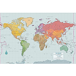 Extra-large World Wall Map - Laminated - 67'' x 45''