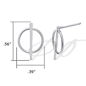 Boma Jewelry Sterling Silver Circle Bar Geometric Stud Earrings