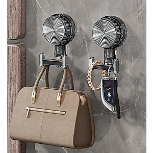 BTHERG Suction Cup (3 Sets) Hooks, Bright Suction Cup Hooks, Small Removable Suction Cup Hooks for Shower Room Glass Doors Window Kitchens up to 11 LBS of Smooth Surfaces