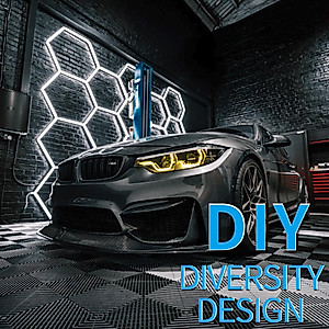 LZHOME Hexagon LED Garage Light: 25 Pack Updated Bigger Size, 26400LM Super Bright Car Detailing Ceiling LED Shop Light for Warehouse Workshop Gym Basement Car Care Wash Room