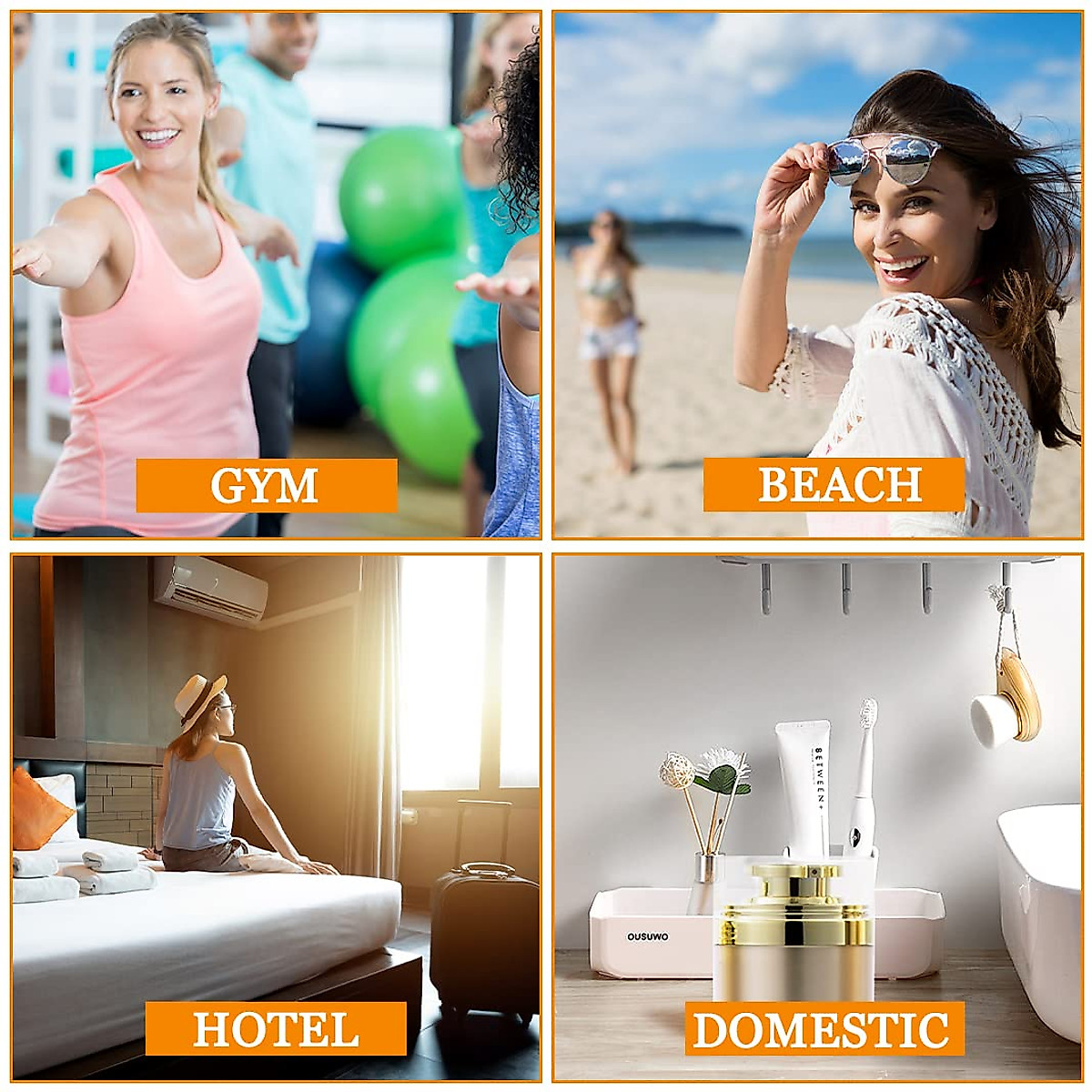 3pcs Golden Refillable Vacuum Bottle Cream Jar Side Leaking 1.0 oz 30ml Cosmetic Air Pump Jars Travel Containers Lotion Cream Dispenser for Makeup Lotion Moisturizer Creams