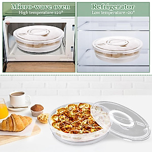 LANIAKEA 3PCS 12 Inch Food Storage Container with Lid and Handle, 2 Compartments Reusable Pizza Slice Storage Container Pie Container Leftover Pizza Keeper for Food Cake Cheesecake Tortilla Pastry
