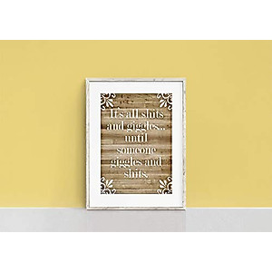 Rustic Farmhouse Bathroom Decor for the Wall - Funny Country Home Art Sign - Modern Farm House Bath Picture - Cabin Restroom Accent - Bathroom Art - Quote Wall Decor - 8x10 UNFRAMED (It's All Giggles)
