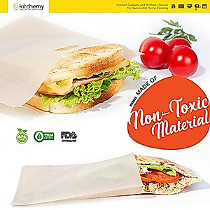 12 Toaster Bags Reusable for Grilled Cheese Sandwiches | Safest On The Market - Non Stick Toast Bag