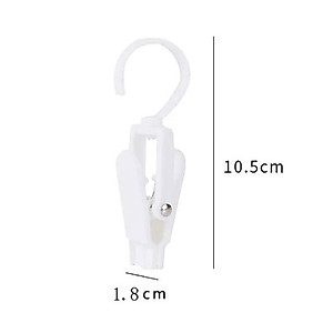 ulafbwur Burr-Free Hat Clip Hat Clip for Clothing 2pcs Hat Clip Windproof Anti-Slip Clothing Drying Hanger Hooks Rotating Clothespin for Hats Towels Socks White