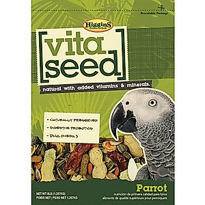 Higgins Vita Seed Parrot Food 5 lb Bag, Great for Large Parrots, Macaws and All Large Birds