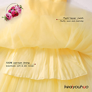 Toddler Baby Girls Tutu Dress for Kids Sleeveless Tulle Dresses Infant Party Photoshoot Size 6M-4T Yellow