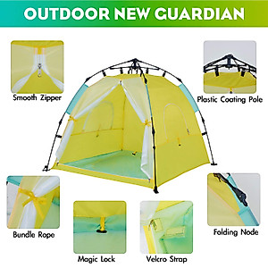 Bend River Automatic Instant Baby Tent with Pool, UPF 50+ Beach Sun Shelter, Portable Mosquito Net for Infant