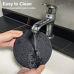 Coomin Trivets for Hot Dishes and Pans, 4Pcs Heat Resistant Pot Holders for Kitchen, 9.5 inch and 7 inch Handmade Woven Potholders, Cotton Pad Mats for Quartz Countertops and Table, Home Decor