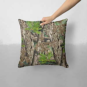 iiRov Vibrant Real Woods Camouflage - Custom Decorative Home Decor Indoor or Outdoor Throw Pillow Cover Plus Cushion Set for Sofa, Bed or Couch (Pillow CASE Cover Plus Cushion)