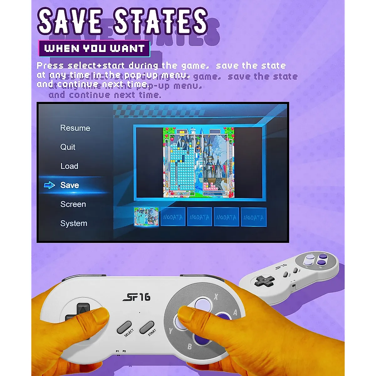 Upgrade Retro Mini Game Console, Preloaded 1700+ 8 & 16 Bit Classic Video Games(No Repeat), HDMI TV Output, 4GB TF Card Rom Copy, 2 Cable Less Controllers, Gift of Childhood Memories