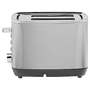 GE Stainless Steel Toaster | 2 Slice | Extra Wide Slots for Toasting Bagels, Breads, Waffles & More | 7 Shade Options for the Entire Household to Enjoy | Countertop Kitchen Essentials | 850 Watts