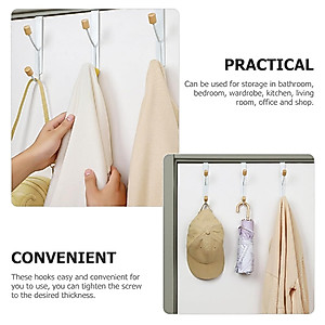 Alipis 2pcs Over The Door Double Hanger Hooks Metal Twin Hooks Organizer Dual Hook Hanger for Hanging Coats Jackets Hats Robes Towels Bags Pants Scarves