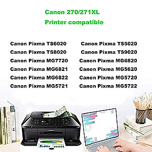 270 Ink Cartridges, Aoou 5 Pack Compatible PGI-270XL PGI-270 XL PGI270XL PGI 270 XL Ink Cartridge for Canon PIXMA MG6821 TS6020 MG6820 MG5720 MG5721 MG5722 TS5020 TS8020 TS9020 MG7720 Printe (5 Large