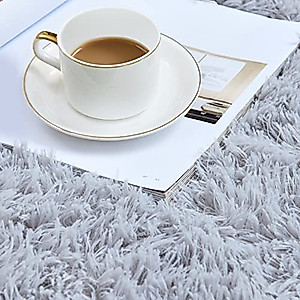 duduta Grey Soft Fluffy Rug 5x8 ft, Shag Fuzzy Plush Rectangle Carpet for Bedroom Nursery Living Room Home Decor