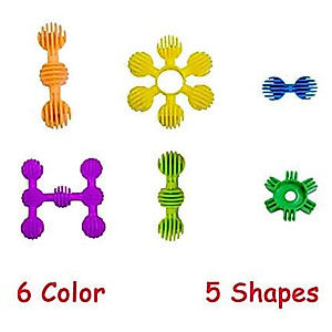 RAINBOW TOYFROG Star Flex STEM Building Toys - 70 Connector Blocks for Kids with Tote - Kindergarten STEM & Preschool Table Top Toys - Open Ended Building Blocks for Boys and Girls 3 Years Old & Up