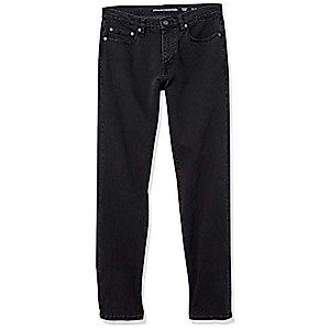 Amazon Essentials Men's Straight-Fit Stretch Jean, Black, 33W x 28L