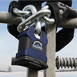 Henry Squire SS65CS Stronghold 6 Pin S Cylinder Closed Shackle Steel Padlock, 65 mm (Length), Black/Blue