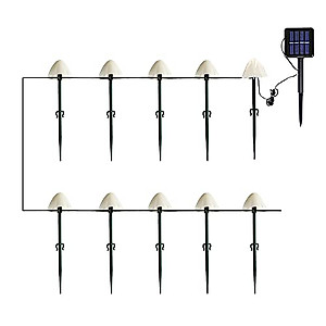 Mushroom Solar Lights, 10pcs Outdoor Solar Garden Lights, 8 Modes Mini Waterproof MMushroom Light for Pathway Landscape Garden Backyard Lawn Halloween Christmas Party Wedding Festival Decoration