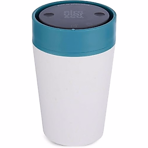 Circular & Co Insulated Reusable Coffee Cup - 8oz/227ml - Small Travel Mug - 100% Leakproof & Lockable - Push Top, One Hand Open, 360 Drinking Coffee Tumbler - Recyclable - BPA Free, Dishwasher Safe