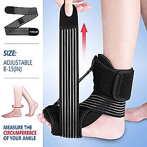Adjustable Plantar Fasciitis Night Splint,Improved Dorsal Night Splint with Massage Ball,Adjustable Ankle Foot Drop Orthotic Brace for Plantar Fasciitis, Foot Drop Ankle Pain, Achilles Tendonitis Support for Women, Men (blue)