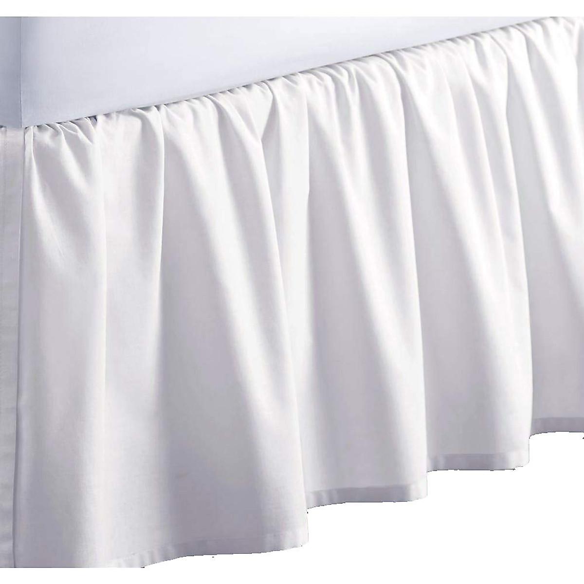 Queen's Linen Crib Dust Ruffle White Crib Bed Skirt With Split Corners -Crib Dust Ruffle For Standrad Crib 14 Drop (28” X 52”)