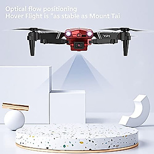Drone with Camera, Drone with 1080p HD FPV Camera Remote Control Toys Gifts for Boys Girls with Altitude Hold Headless Mode One Key Start Speed Adjustment, Wide Angle Camera, Foldable Arms (Red)