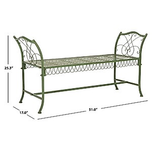 SAFAVIEH Outdoor Collection Jovanna Dark Slate Grey 2 Seat Bench