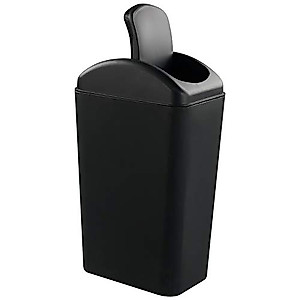 Uumitty 14 Litre Plastic Trash Can, Swing Top Garbage Can, Black, 1 Pack