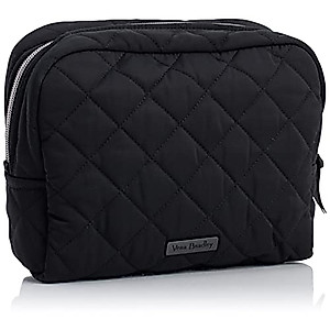 Vera Bradley Women's Performance Twill Large Cosmetic Makeup Organizer Bag, True Black, One Size