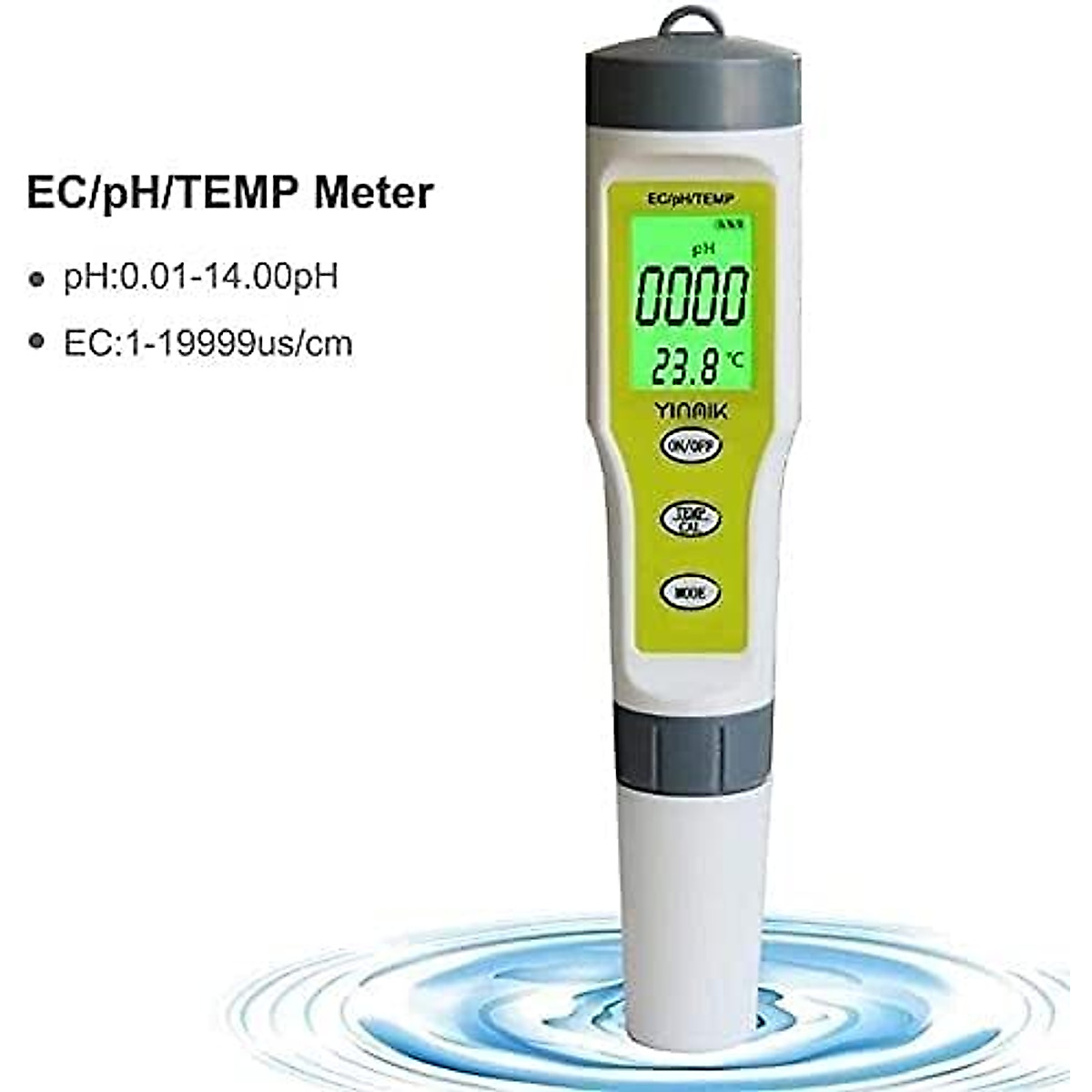 YUESFZ Precise Digital Tester Portable Ph/ec/Temp 3 in 1 Test Pen Handheld Ph Value Ph Meter Water Quality Tester for Pool Home Water Quality Practical Water Quality Detector