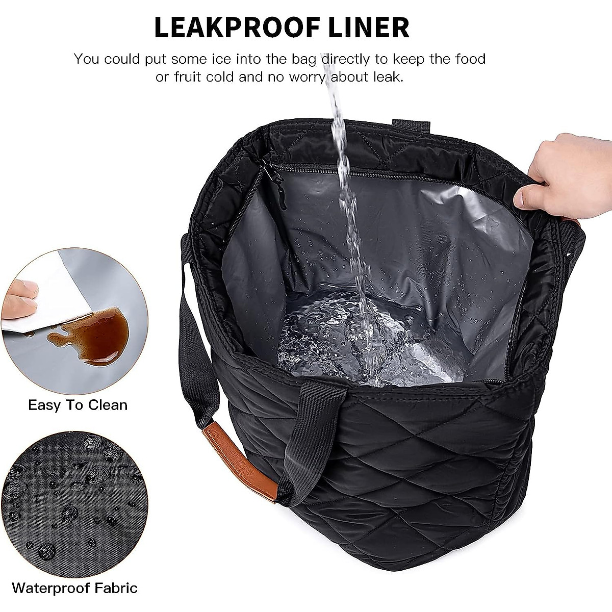 TIIOCTI Insulated Cooler Tote Bag - Large, Reusable Grocery & - Ideal for Travel, Picnics & Delivery - Keeps Food Hot or Cold