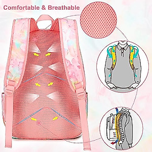 CAMTOP School Backpacks for Teen Girls Lightweight Elementary Middle Backpack Bookbags Set Medium(17 Inch,Tie Dye)