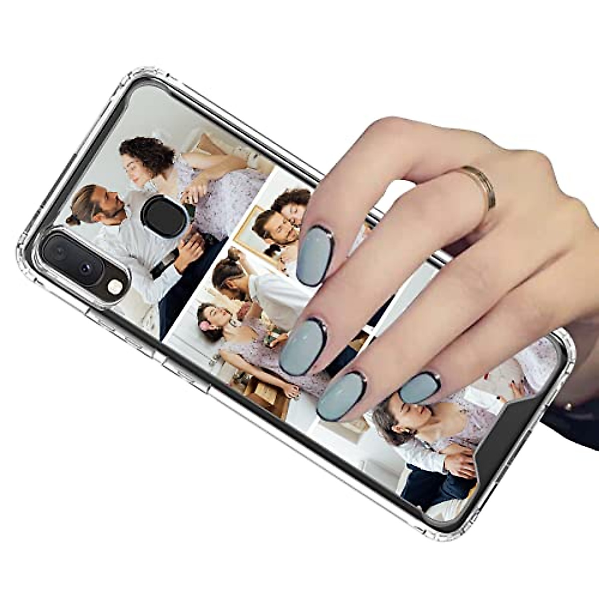 Samsung Galaxy A40 5.9 inch Personalized Case,Custom Phone Case for Samsung Galaxy A40 5.9 inch,Customized Hard PC+TPU Bumper Protective Cover Case(Clear Layout 5 Pictures)