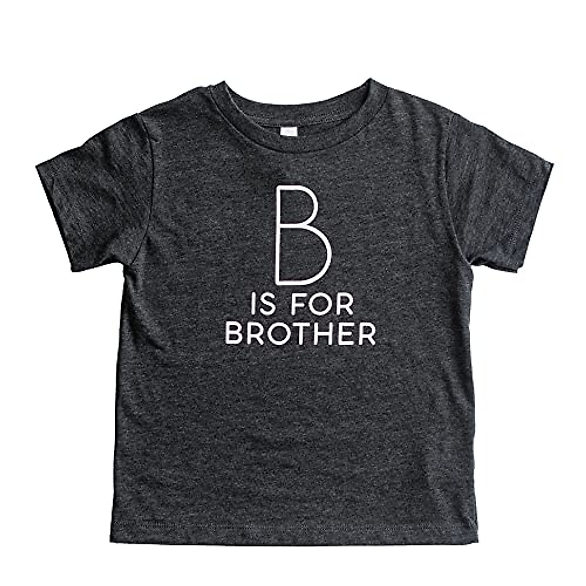ELLA COLE COMPANY Big Brother Shirt for Toddler B is for Brother T-Shirt (Dark Grey, 2T)