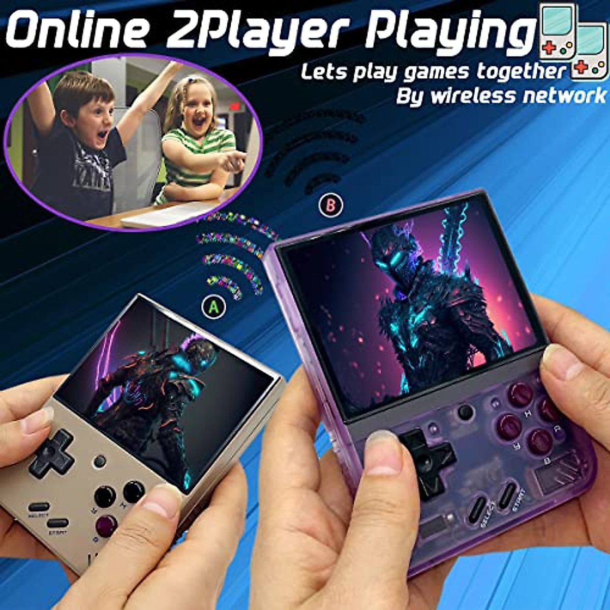 Miyoo Mini Plus Handheld Game Console Portable Retro Video Games Consoles Rechargeable Battery Hand Held Classic System Retro Gray with Case