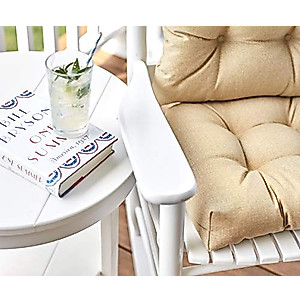 Klear Vu Solarium Cushion, Indoor and Outdoor Rocking Chair Pad for Patio, Living or Nursery Room, 2 Piece Set, Seat 19"x19" and Seatback 21"x18", 02 Husk Birch