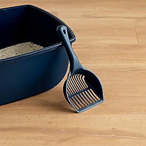 IRIS USA Jumbo Plastic Cat Litter Scoop, 2 Pack, Sturdy Easy to Use Kitty Litter Scoop with Small and Large Slots for Clay Pine Tofu Paper Various Cat Litter Types, Navy