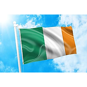 DMSE Ireland Irish Bratach na hÉireann Flag 2X3 Ft Foot 100% Polyester 100D Flag UV Resistant (2' X 3' Ft Foot)