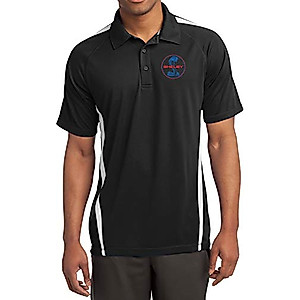 Ford Mustang Shelby Blue and Red Colorblock Polo, Black White XL