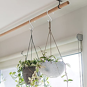 6 Inch White S Hooks, Large Vinyl Coated S Hooks Heavy Duty Non Slip Metal Closet Rod Hooks for Hanging Plants Outdoor Lights Jeans Clothes Bags Pot Pan Cups Tools - 4 Pack