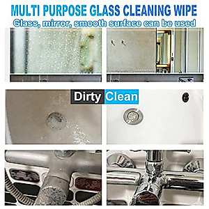 Air Jungles Glass and Window Cleaner Wipes 70 Count (Pack of 1), Extra Large 8" x 10" Size Multi-Surface Streak Free Glass Cleaning Wipes for Car Windshield Headlight Mirror Tile Household Appliance