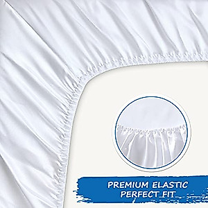 Satin Crib Sheet Soft & Silky Fitted Crib Mattress Sheet (52"x28"x8") for Boys and Girls Fitted Crib Sheet for Standard Crib Mattress Silk Crib Sheet for Baby Hair and Skin White Crib Sheets