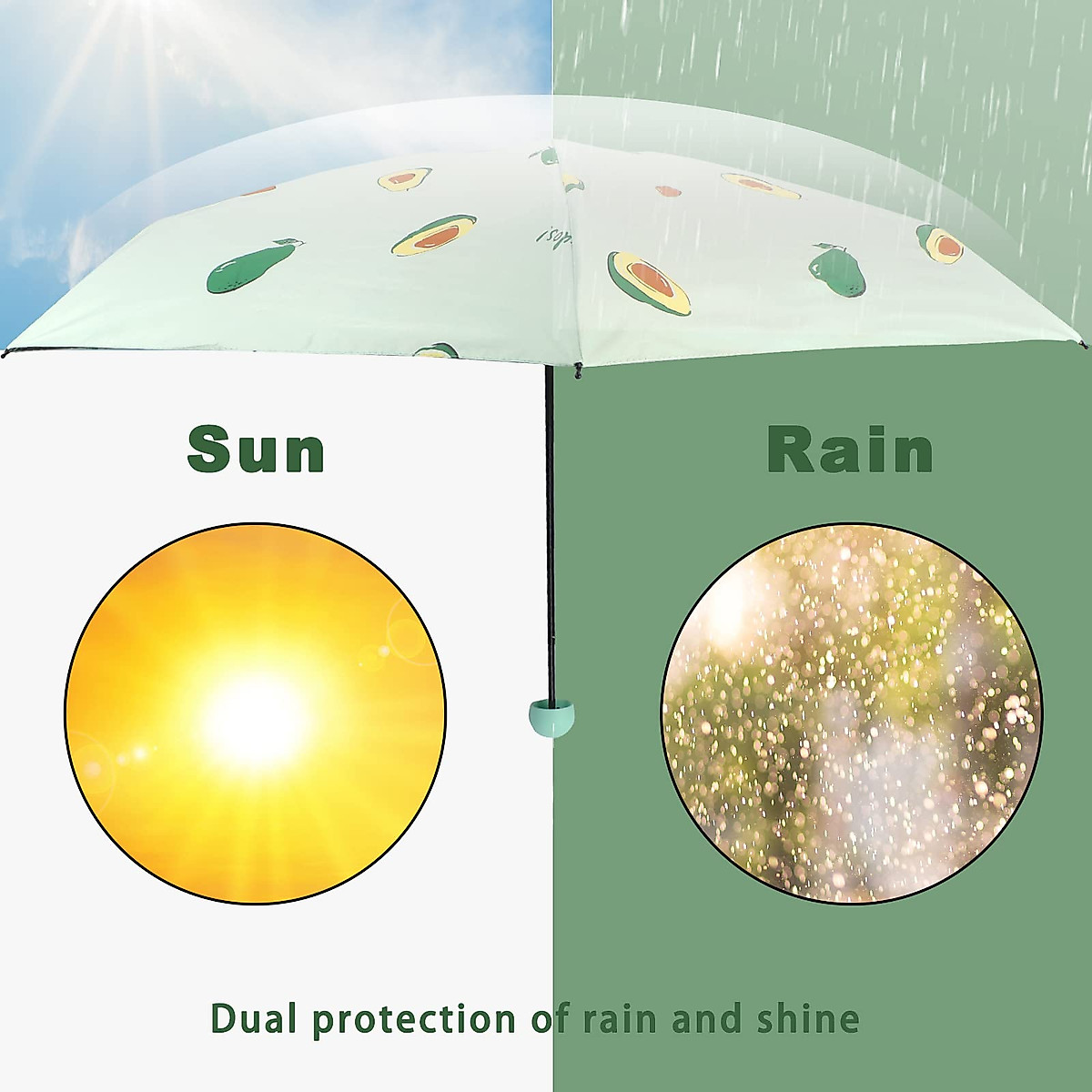 Unaone Mini Umbrella, Lightweight Portable Travel Umbrella with Case, Small Compact Sun and Rain Umbrellas UV Protection for Women and Men