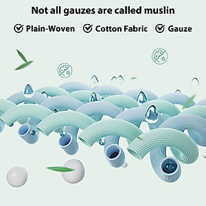 LifeTree Muslin Swaddle Blankets, 2 Pack Baby Swaddling Neutral Receiving Blanket for Boys & Girls, 70% Viscose from Bamboo & 30% Cotton, Large 47" X 47" Eucalyptus Leaves/Sage