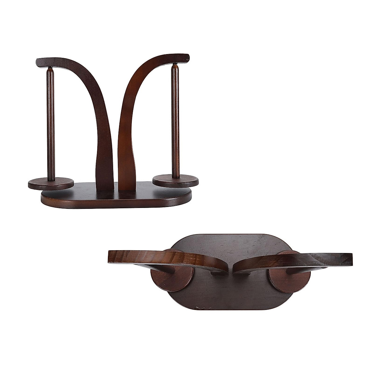 Yarn Ball Holder, Dual Axes Magnet Swivel Design Stable Support Yarn Holder for Knitting and Crocheting Easy to Assemble Wooden Yarn Spinner for Knitting Lovers (Type 1)